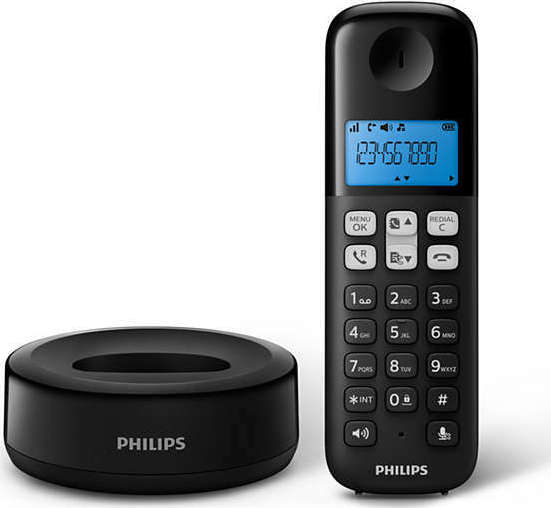 Philips D1611B/34 Μαύρο Ασύρματο Τηλέφωνο | Dileris.gr