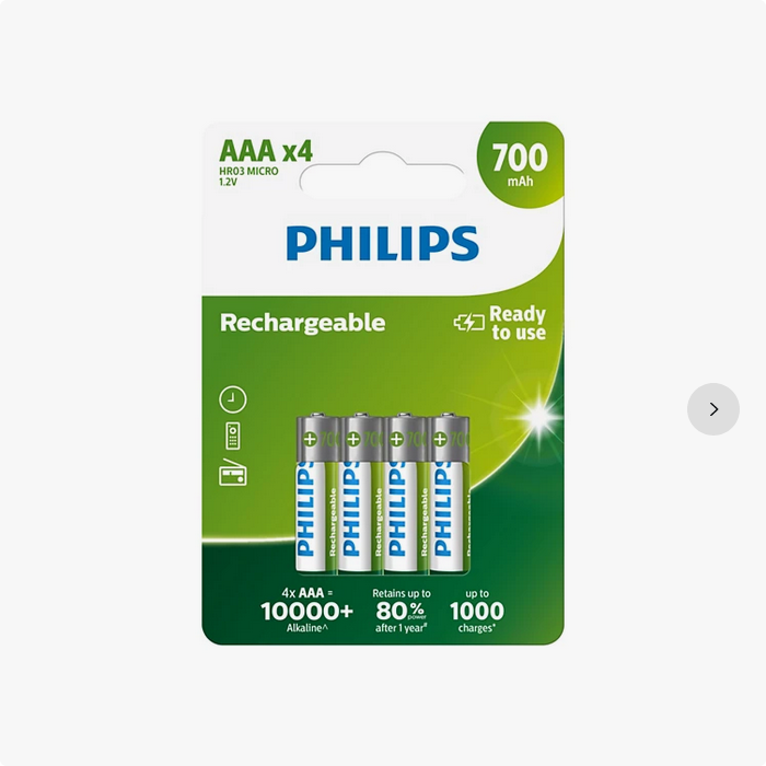 Philips R03B4A70-10 AAA 4τμχ Επαναφορτιζόμενες Μπαταρίες | Dileris.gr