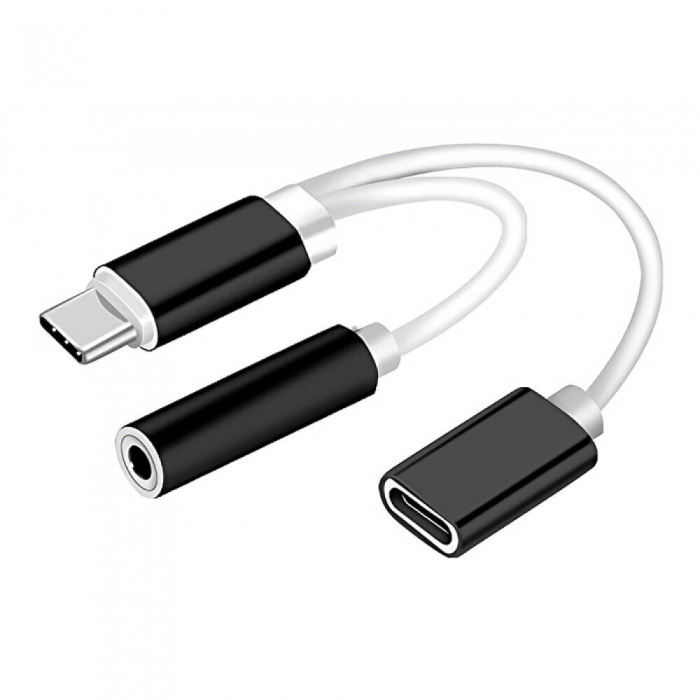 Powertech CAB-UC030 Αντάπτορας USB-C σε USB-C & 3.5mm | Dileris.gr