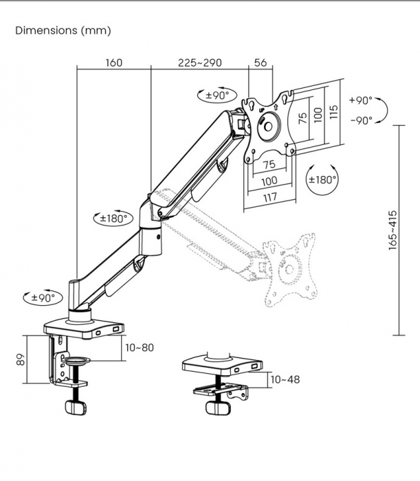 Powertech PT-1424 Βάση Γραφείου έως 32″ | Dileris.gr